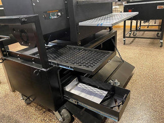 Yoder YS640S with Custom KZL Cart - Indigo Pool Patio BBQ